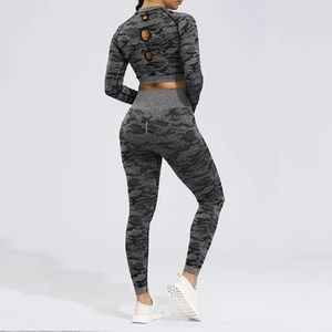 Other | Nwt Black Camo Seamless Yoga Workout Set | Poshmark